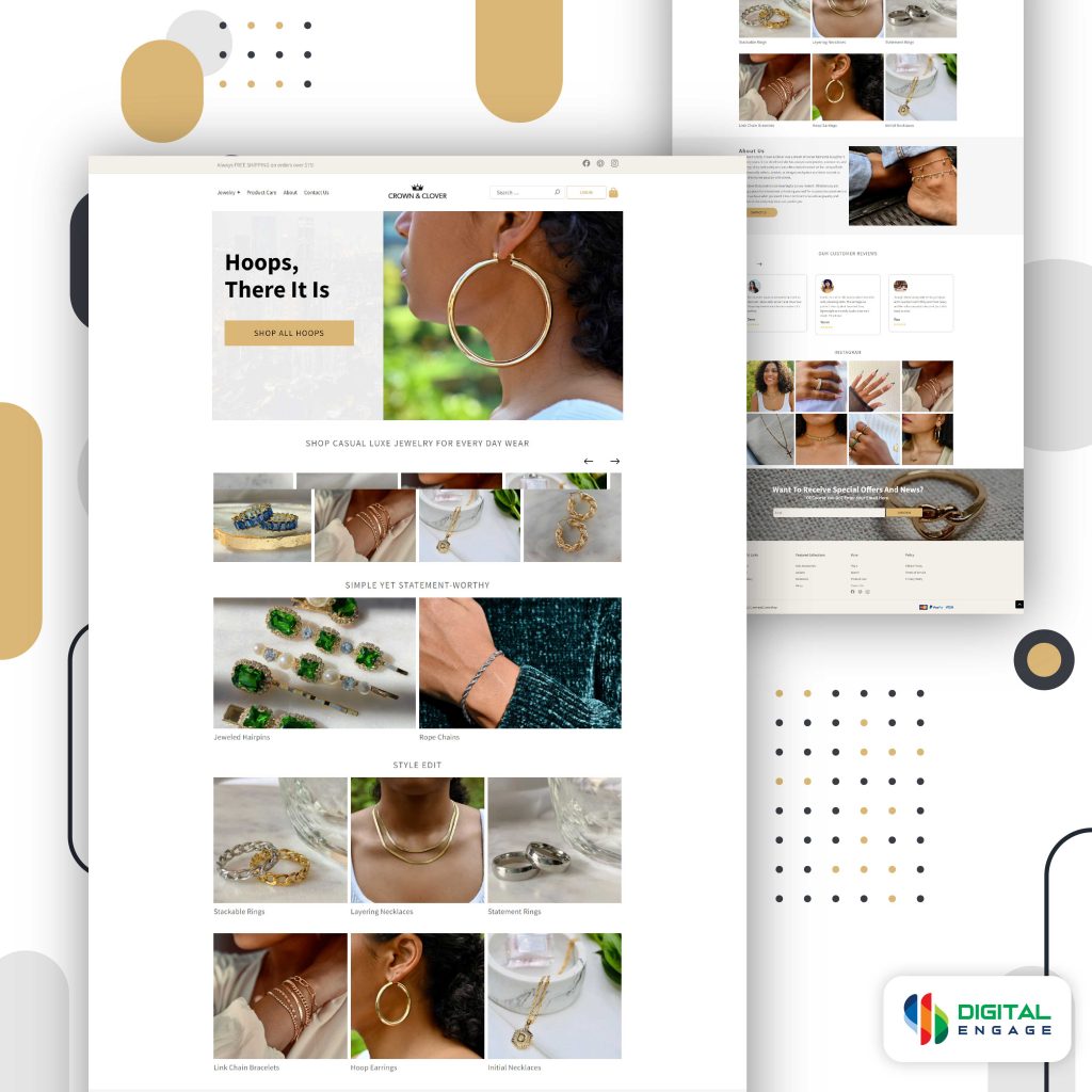 Crown and Clover Shop Web Design - Digital Engage
